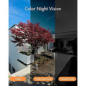 Dzees Solar Powered Security Camera Wireless Outdoor WiFi, 1080P Color Night Vision Outdoor Camera, Wireless Home Security Cameras System with Solar Panel, Spotlight/Alarm, AI Detection, 2-Way Talk