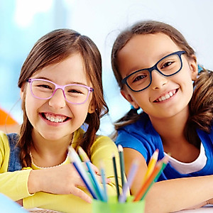 ZENOTTIC Kids Blue Light Blocking Glasses Anti Glare Lens Lightweight Frame Computer Eyeglasses for Boys and Girls(Blue)