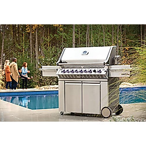 Napoleon PRO665RSIBNSS-3 Prestige PRO RSIB Natural Gas Grill, 665 sq.in. + Infrared Side and Rear Burners, Stainless Steel