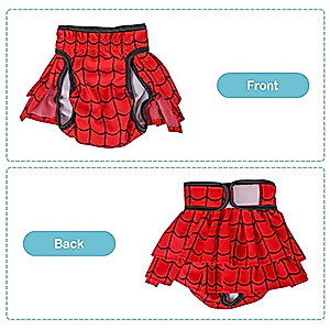 Avont 3 Pack Washable Dog Diapers Female (S/8-13.5"), Reusable Dog Period Diapers Cover, Female Dog Diapers for Heat Cycle, Incontinence, Girl Dog Diapers Dress -Red/Blue/White