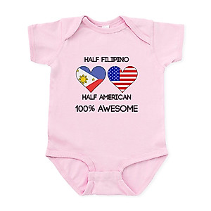 CafePress Half Filipino Half American Body Suit Cute Infant Bodysuit Baby Romper Petal Pink