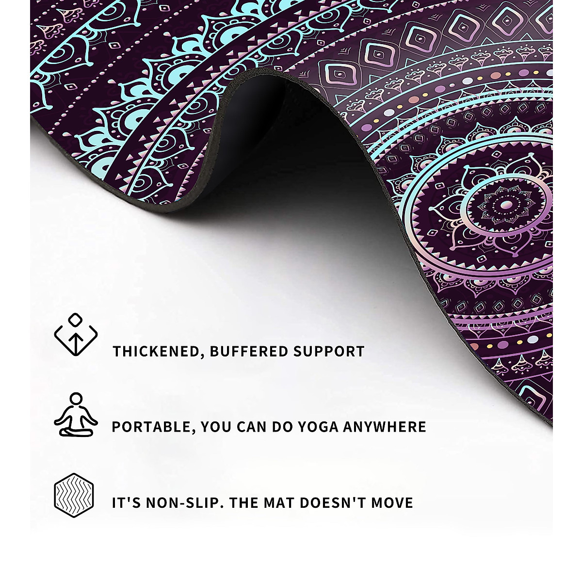 Cifupy Yoga Mat Double-Sided Non Slip Exercise Mat Eco Friendly TPE Fitness Exercise Mat With Carrying Strap & Storage Bag Workout Mat for Yoga, Pilates and Floor Exercises