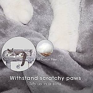 MQ Cat Tree Tower 36.7in with Padded Plush Perches, Condo, Hammock & Cat Scratching Post for Kittens, Large Cats, Gray