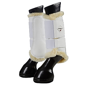LeMieux Fleece Lined Brushing Horse Boots - Protective Gear and Training Equipment - Equine Boots, Wraps & Accessories (White - XLarge)