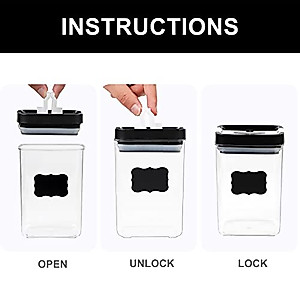 FOOYOO 16 Pack Airtight Food Storage Containers Set with Lids - Clear Cereal Containers Storage Set, BPA Free Plastic Kitchen Pantry Organization and Storage with Labels, Marker & Spoon Set