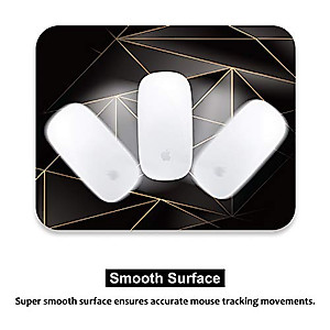 Audimi Mouse Pad Medium Mouse Mat Anti-Slip Base for PC Office Working Gaming, Golden Lines Triangle