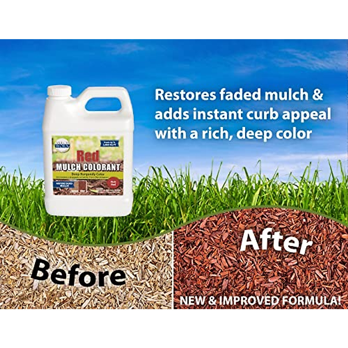 Mulch Worx Red Mulch Color Concentrate - Quart - Treats 2,800 Sq. Ft. - Deep Burgundy Red Mulch Dye Spray