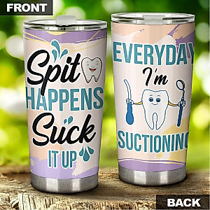 MEDROC Dental Assistant Tumbler - Stainless Steel 20oz, Funny Dental Accessories for Birthday, Christmas, Appreciation Week Gifts for Women, Men Coffee Cups (TBDA01)