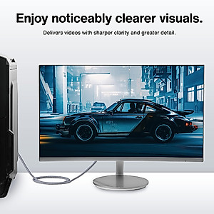 IVANKY DisplayPort Cable, DP Cable 6.6ft/2M, [4K@60Hz, 2K@165Hz, 2K@144Hz], Gold-Plated Braided High Speed DisplayPort 1.2 Cable, for Gaming Monitor, Graphics Card, TV, PC, Laptop - Silver Grey