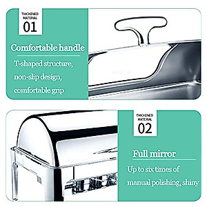 Chafing Dish Electric Food Warmer Chafer Chafing Dish Commercial Rectangular Buffet Servers and Warmers - Keep Food Being Fresh and Delicious - 9L (A)