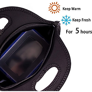 Cute Llama Insulated Lunch Bag Summer Alpaca Cactus Cooler Tote Bag Neoprene Bento Bag Succulent Meal Prep Handbag Floral Animal Lunch Box Container for Kids Girl Women Office School Picnic Gift