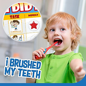 Kids Behavior Reward Chart - 63 Chores as Potty Train, & More. “Thick Magnetic” Responsibility Chart Board/Tasks-for Multiple Kids