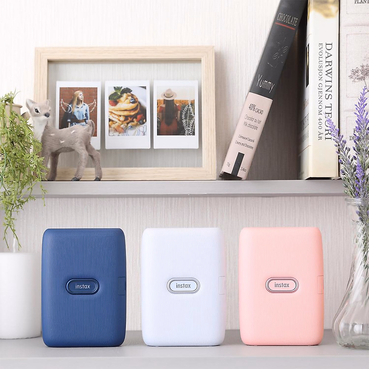 Fujifilm Instax Mini Link Instant Smartphone Printer (Dusky Pink) with Instax Film Pack (2 Items)