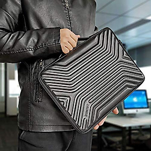 DOMISO 17 Inch Shockproof Waterproof Laptop Sleeve with Handle Lightweight Soft EVA Tablet Protective Case Bag for 17-17.3" Notebook/Dell/Lenovo/Acer/HP/MSI, Black