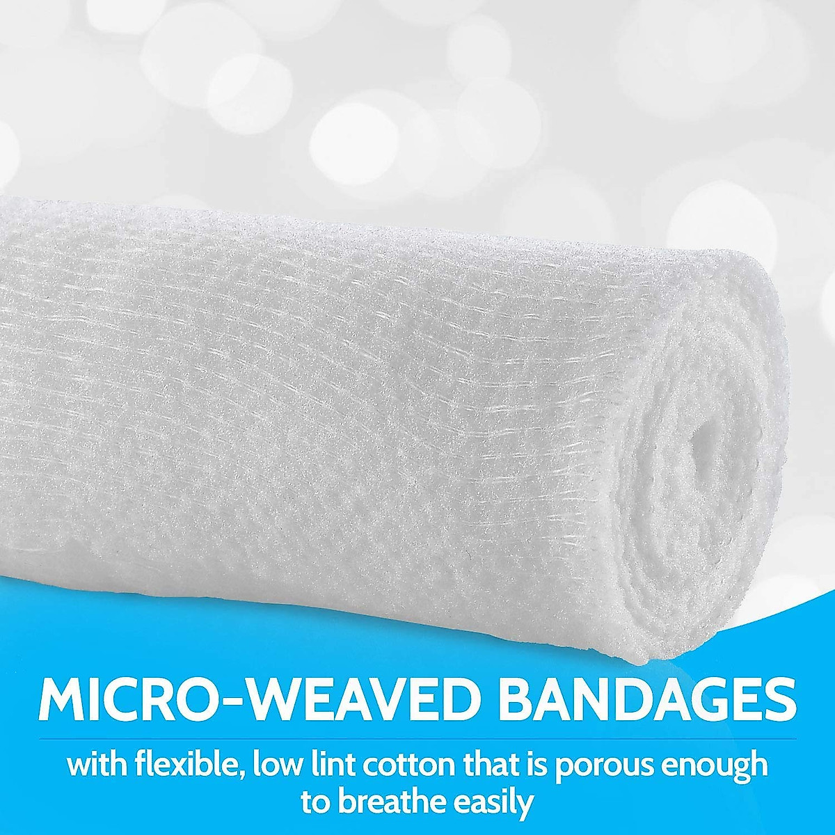 Gauze Bandage Rolls - 4 Yards Per Roll of Medical Grade Gauze Bandage and Stretch Bandage Wrapping for Dressing All Types of Wounds and First Aid Kit by MEDca, (3" Pack of 36)