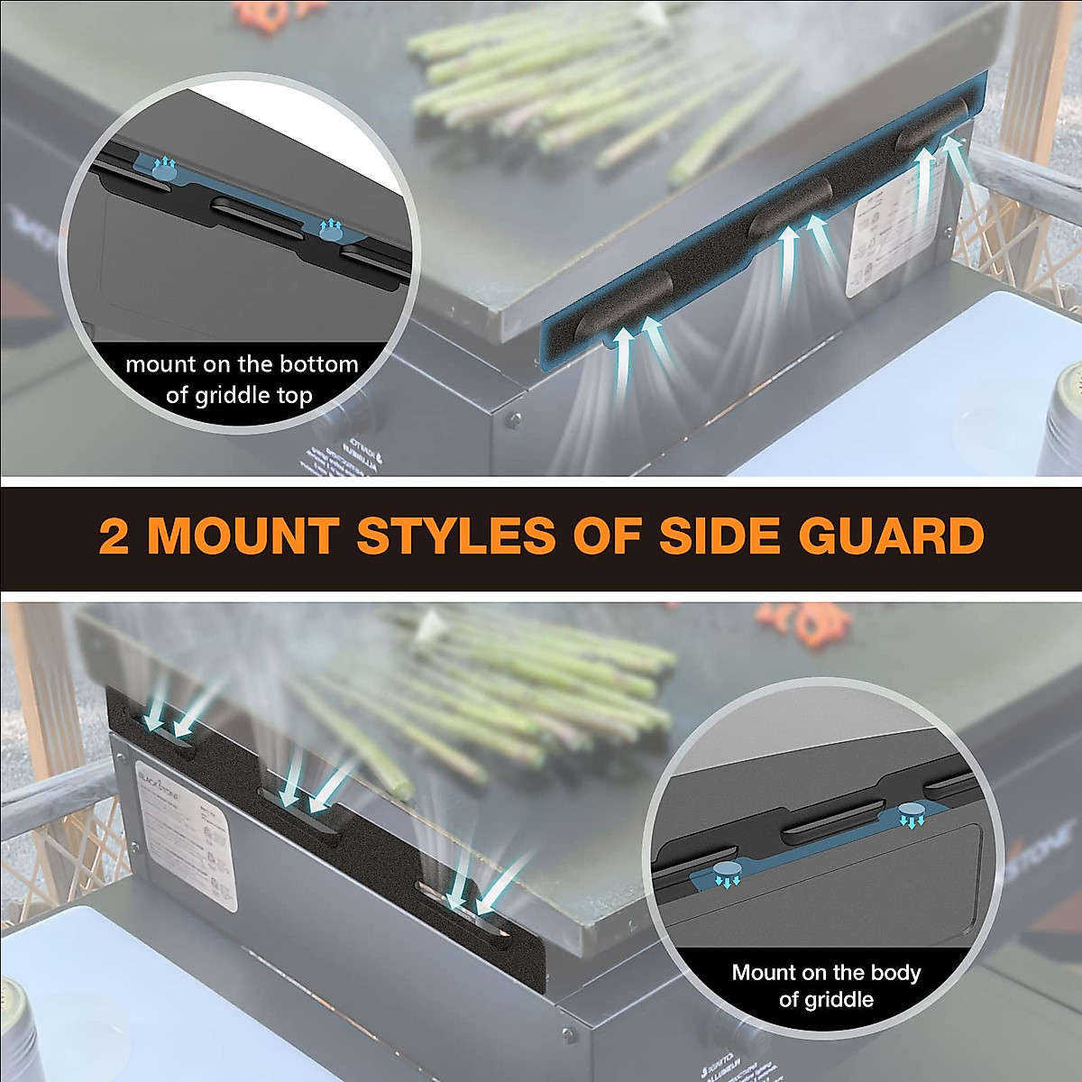 Wind Guards for Blackstone 28" Griddle, MeWeBlue Blackstone Accessories Fit for Blackstone Grill, MeWeBlue 5016 Magnetic Stainless Steel Wind Screens Protect Flame Hold Heat, Compatible with Hood