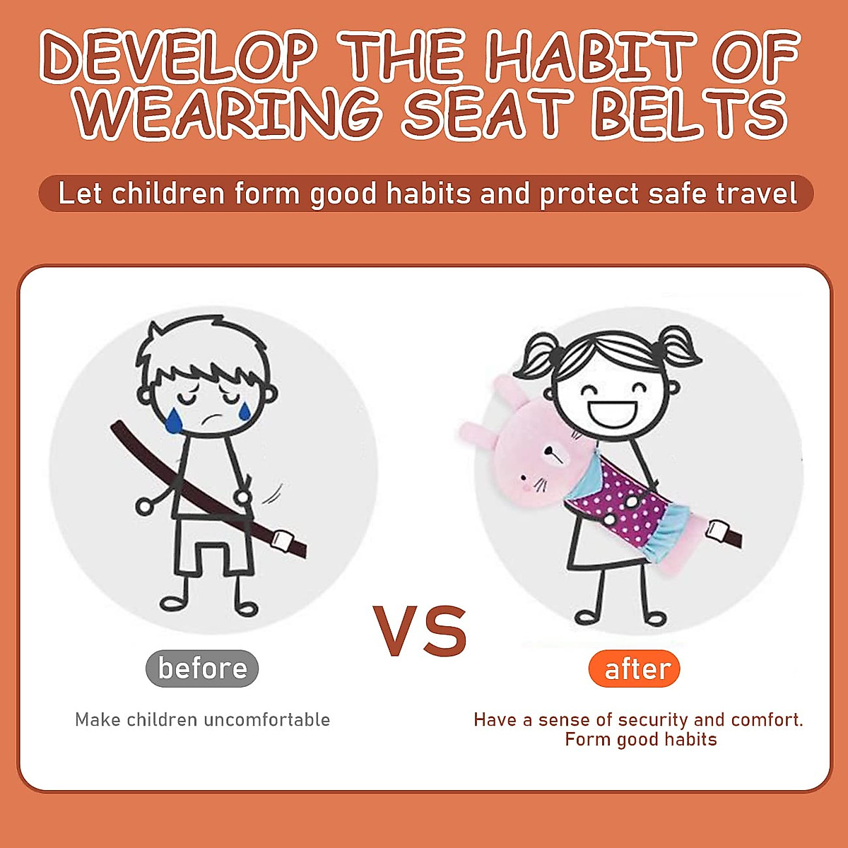 Barelove Seat Belt Cover Pillow for Kids, Car Seatbelt Cushion Shoulder Neck Support Protector Pad, Soft Stuffed Plush Travel Vehicle Safety Belts Strap Pillow for Boys and Girls Headrest (Unicorn)