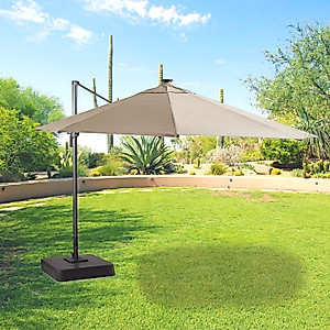 Garden Winds Replacement Canopy Top Cover for Single Tier 11 Ft Round Solar Umbrella - RipLock 350