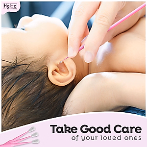 HGLOZ Microswabs for Eyelash Extensions Pack of 500 in Pink – 2mm Soft Micro Applicator Brush with Microfiber Wands – Suitable for Cleaning and Applying Make-up