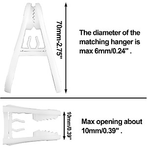 Corodo Plastic Clips, 30 Pack White Multi-Purpose Hanger Clips for Hangers, Finger Clips for Baby Hangers, Pants Hangers