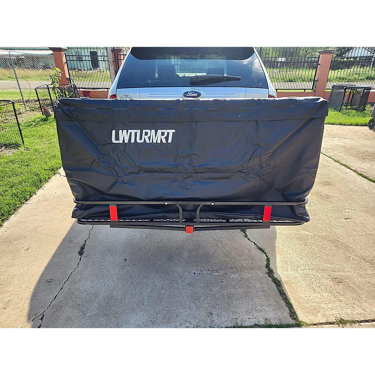 LWTURMRT 60"X21.6"X6" Hitch Cargo Carrier with Waterproof Cargo Bag(58"X20"X24"), Rust Resistant Baking Paint and Alloy Steel Material