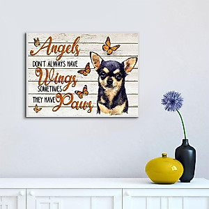 LEARTDYY 5D Diamond Painting Kits Chihuahua Angels Don't Always Have Wings Diamond Art Kits for Gift Diamond Painting Perfect for Home Office Wall Art Decor 30x40cm/12x16in