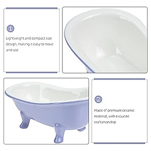 GANAZONO Jewelry Tray Bathtub Shape Ceramic Flower Pot Bonsai Flower Pot Mini Flower Pot Plant Container for Indoor Outdoor Garden Plants Decor