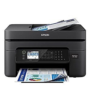 Epson Premium Workforce WF 28 Series All-in-One Color Inkjet Printer I Print Copy Scan Fax I Wireless I Mobile Printing I Auto 2-Sided Printing I 2.4" LCD I Up to 30-Sheet ADF (Renewed)