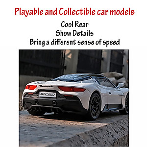 Toy Cars Model MC20 Alloy Collectible Pull Back Vehicles Diecast with Light&Sound (White)