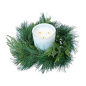 Mixed Pine Pillar Candle Ring, 12 Inches Diameter, Artificial Pine, Candle Holder Ring