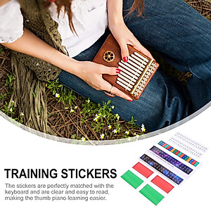 5 Sets Finger Piano Note Sticker Instrument Kids Educational Sticker Kalimba Learning Tool Piano Keyboard Stickers Child Piano Tuba Thumb Staff Paper Supplies Removable