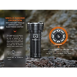 Fenix LR40R V2.0 15,000 Lumen Super Bright Flashlight, USB-C Fast Charging Rechargeable Long Throw Searchlight with Floodlight and Spotlight and Lumentac Organizer