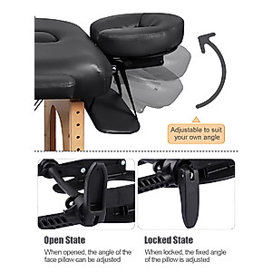 EBANKU Massage Face Cradle Massage Table Headrest Pillow, Standard Universal Adjustable Headrest Cradle with Pillow for Massage Tables
