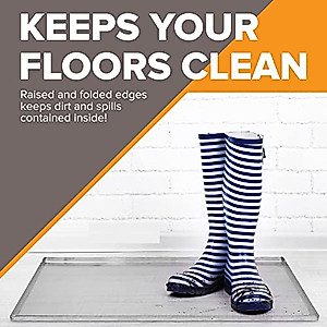 Pinnacle Systems Frisco Metal Replacement Crate Tray for Heavy Duty Single and Double Door Dog Crate Chew Proof Crack Proof Multipurpose Tray (Galvanized, 47.25" L X 29.25" W X 1")