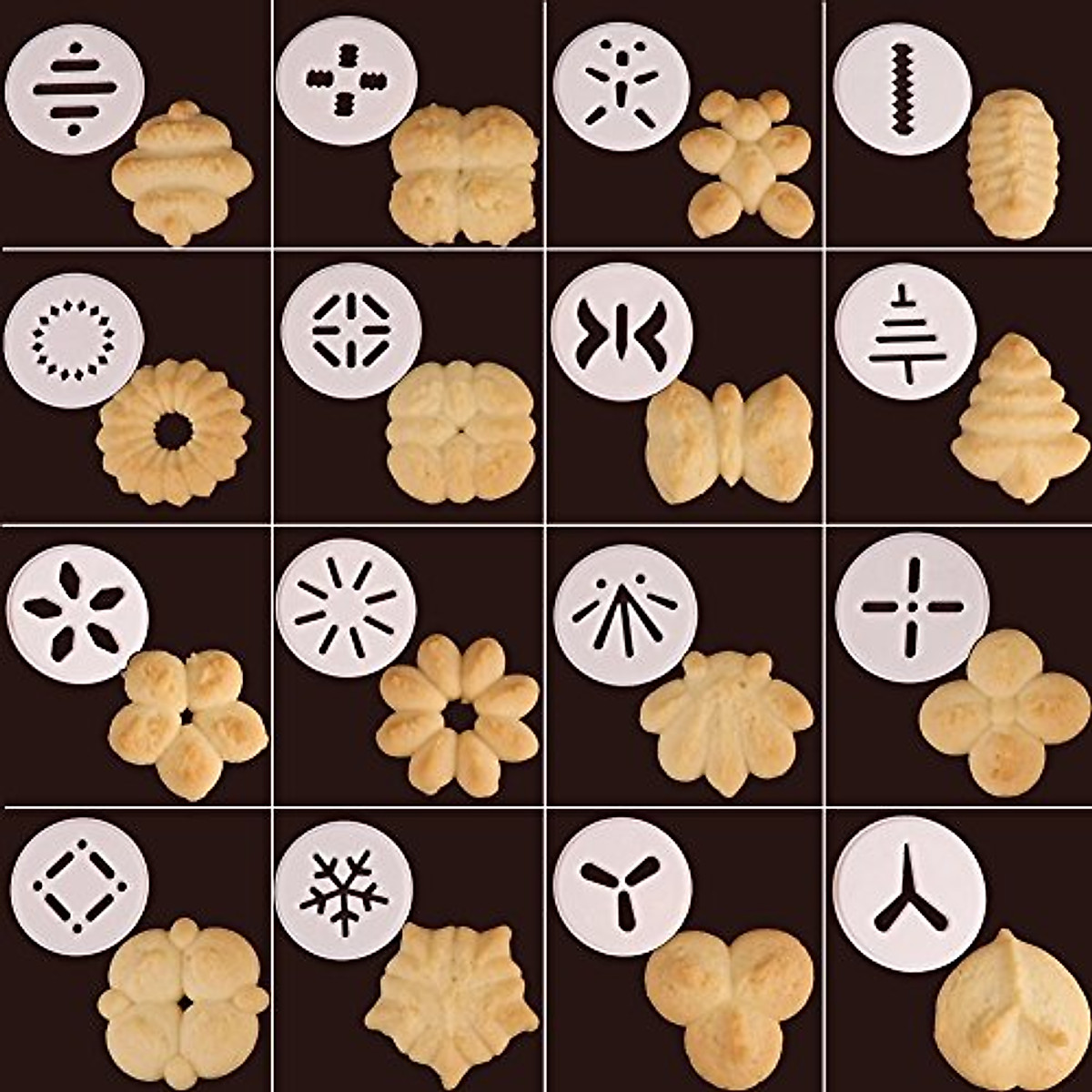 Cambom Clear Cookie Press Gun Kit with 16 Discs and 6 Icing Tips for DIY Biscuit Maker and Decoration Red