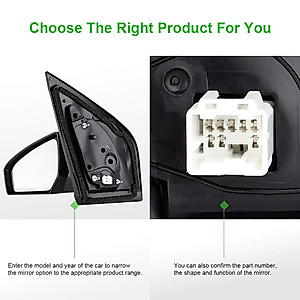 SCITOO Side View Mirror Driver Side Mirror Compatible with 2007 2008 2009 2010 2011 2012 For Nissan Sentra NI1320167 Power Adjustment Non-Folding Non-Heated