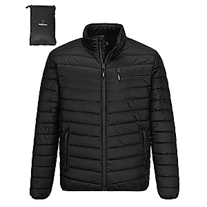 Outdoor Ventures Men's Lightweight Packable Puffer Winter Jacket Insulated Puffy Coat for Snow Ski Hiking Travel