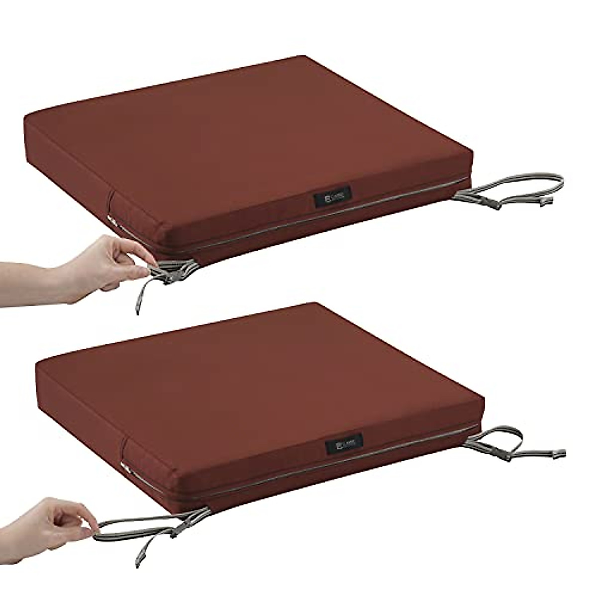 Classic Accessories Ravenna Water-Resistant 72 x 21 x 3 Inch Patio Chaise Lounge Cushion Slip Cover, Spice, Patio Furniture Cushion Covers