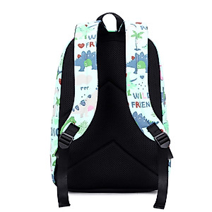 Acmebon Fashion Roomy Cute Backpacks for Teen Girl Children Lightweight School Bookbag Dinosaur