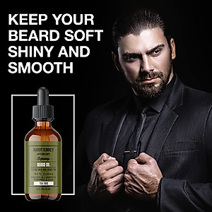 ABBOT KINNEY APOTHECARY Softening Beard Oil, Strengthens and Conditions Beards, Blend of Natural Oils, 2 oz (Tea Tree)