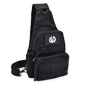 TORCH EDC Gear Chest Bag Urban Water Resistant MOLLE Shoulder Sling Daypack Black