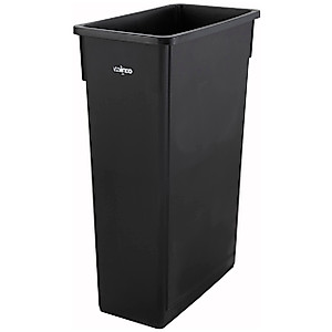Winco Slender Trash Can, 23-Gallon, Black