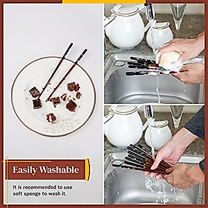 LAIB Japanese Wooden Chopsticks Set, 5 Pairs Premium Class Reusable Chopsticks in Luxurious Gift Box