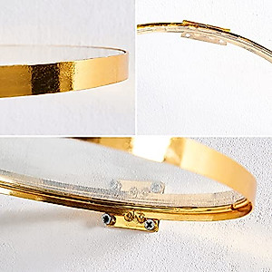 Galand Round Floating Shelf Glass Metal Display Ledge Home Display Storage Rack,Plant Floating Shelf Modern Home Decor Wrought Iron Wall Mounted Glass Ledge Rack for Restaurant S