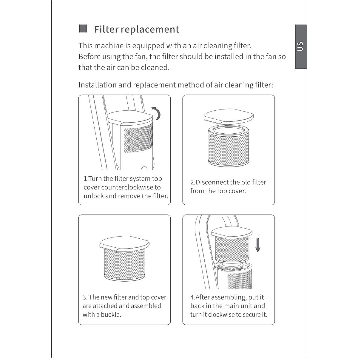 U ULTTY True HEPA Replacement Filters for R021/ R020, Bladeless Tower Fan and Air Cleaner Purifier in one, 1Pack