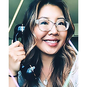 ZENNI Blue Light Blocking Glasses for Women Floral Cat-Eye Frame Relieve Digital Screen Eye Strain TR90 light eyewear