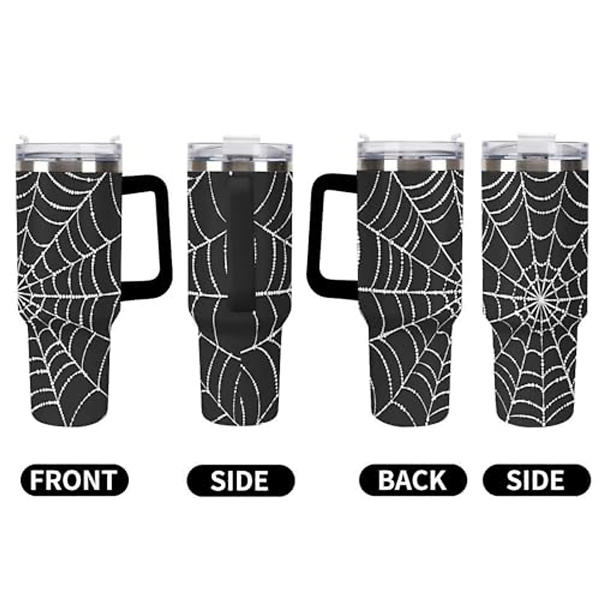 Goth Spider Web 40OZ Tumbler Stainless Steel Travel Mug Water Bottle Car Cup Tea Cups with Lid Black-style
