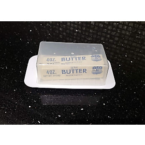 Standard Butter Dish White Base Smoked Clear Top