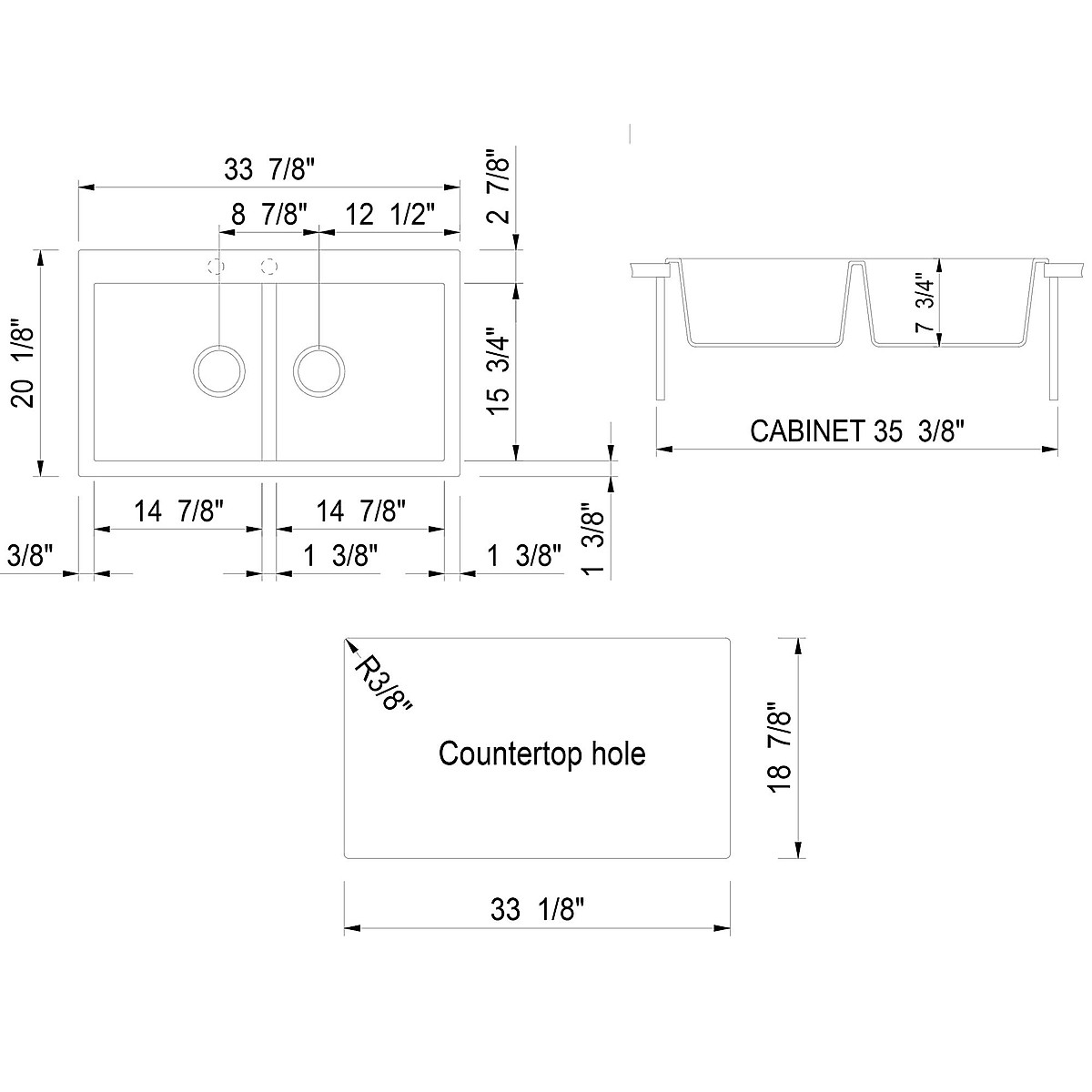 ALFI brand AB3420DI-T Kitchen Sink, Titanium