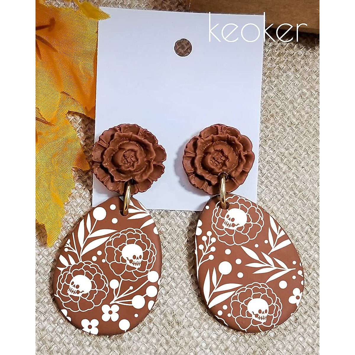 KEOKER Halloween Silk Screen for Polymer Clay, 3 PCS Reusable Silk Screen Stencils for Polymer Clay on Clay & Other Jewelry Clay Earrings Decoration, Each 6" X 3.8" (3PC Halloween 2)